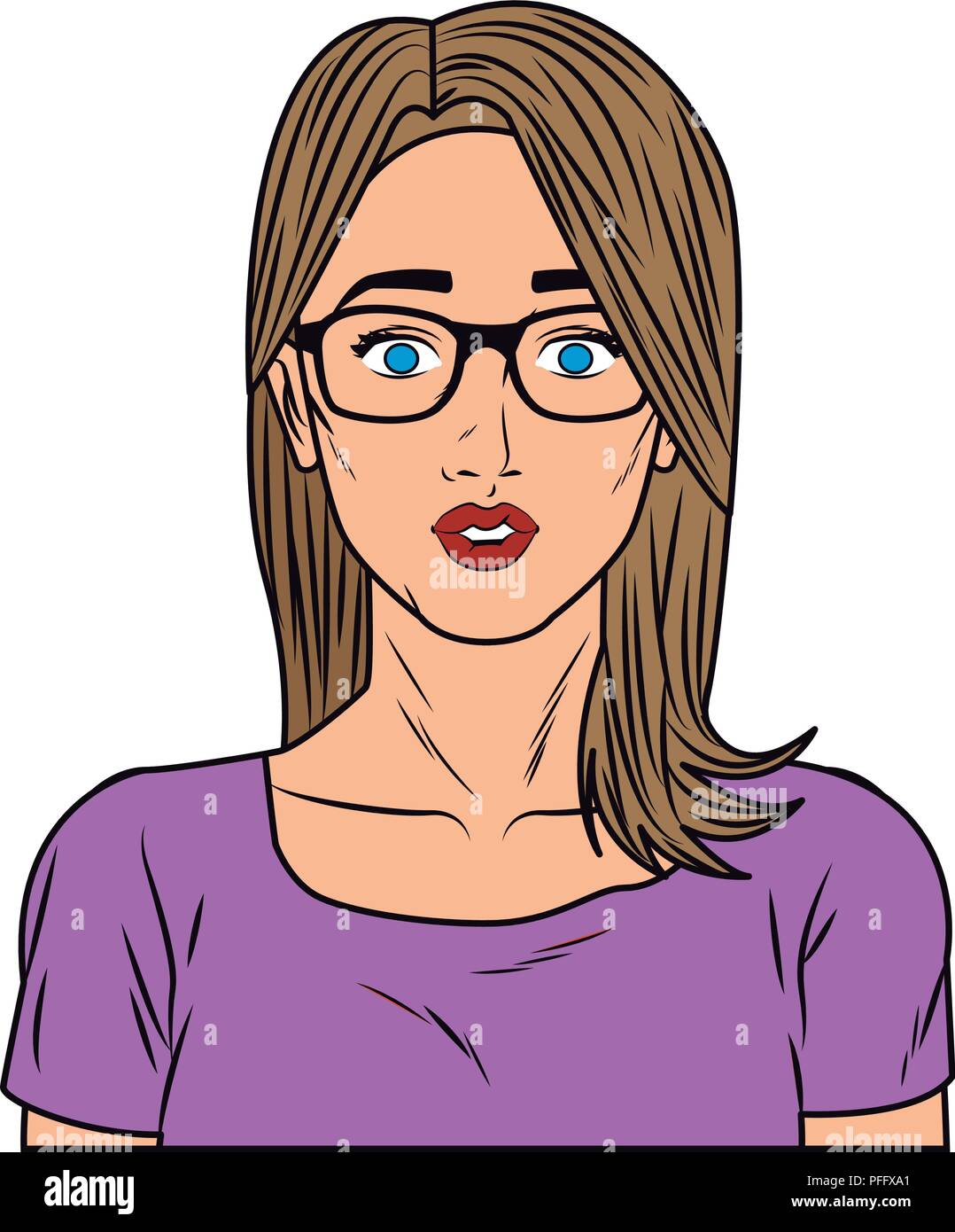 Woman profile pop art cartoon Stock Vector Image & Art - Alamy