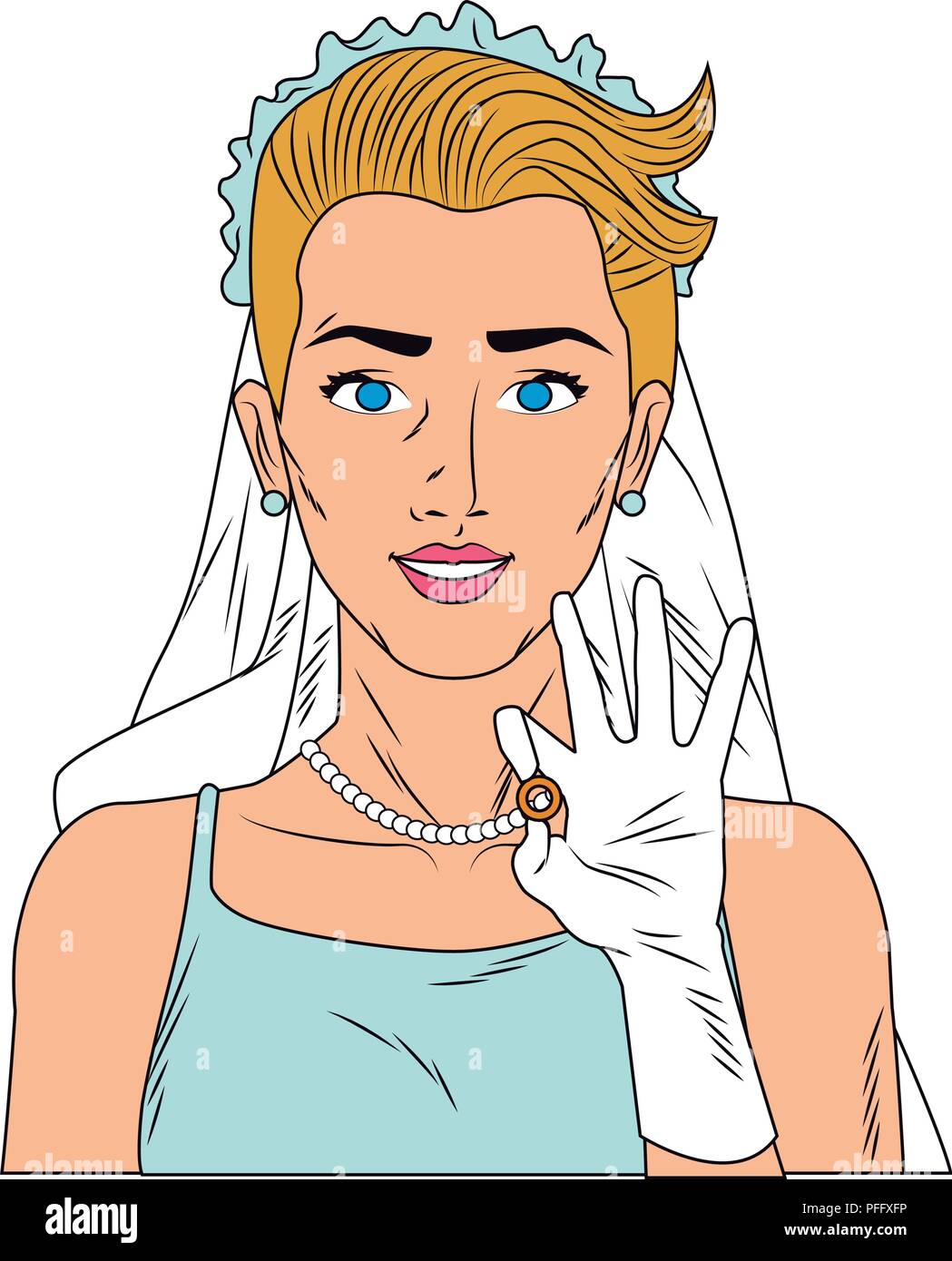 Bride Pop Art Cartoon Stock Vector Image And Art Alamy