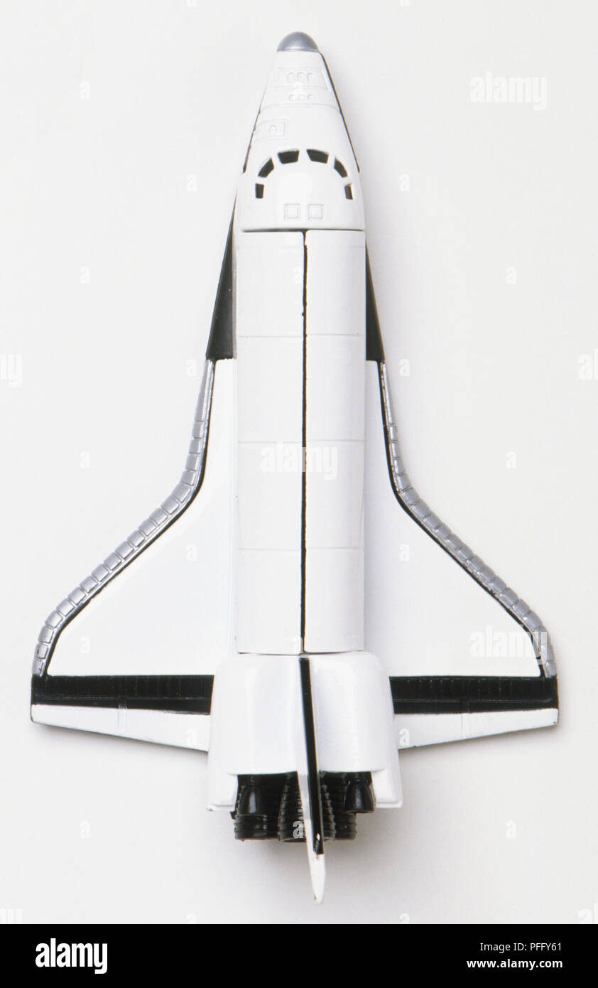White toy space shuttle, view from above Stock Photo - Alamy