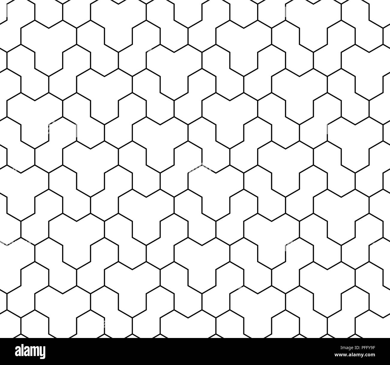 Seamless Geometric Vector Black and White Background Stock Vector Image ...