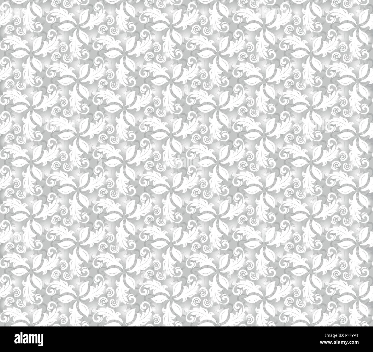 Floral Fine Seamless Vector Grey Pattern Stock Vector Image & Art - Alamy