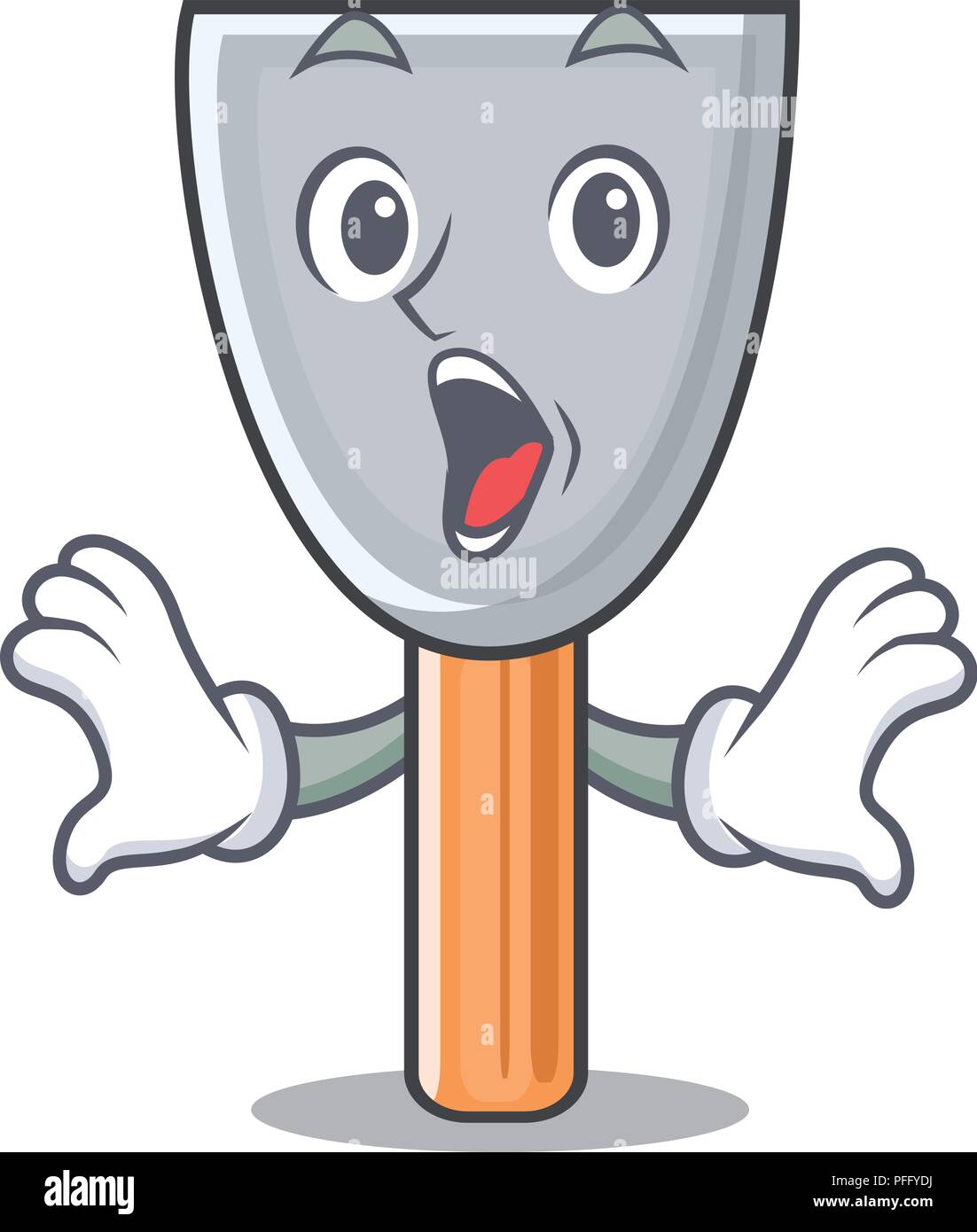 Surprised cartoon putty knife in plaster Stock Vector Image & Art - Alamy