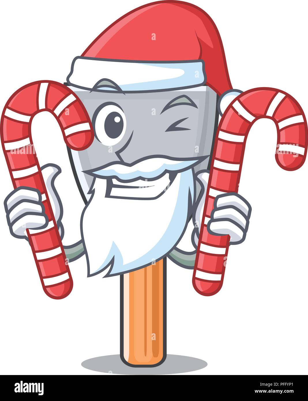 Santa with candy vintage putty knife on mascot Stock Vector Image & Art ...
