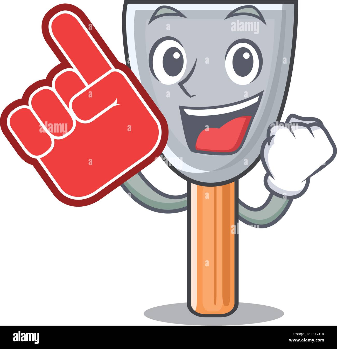Foam finger vintage putty knife on mascot Stock Vector Image & Art - Alamy