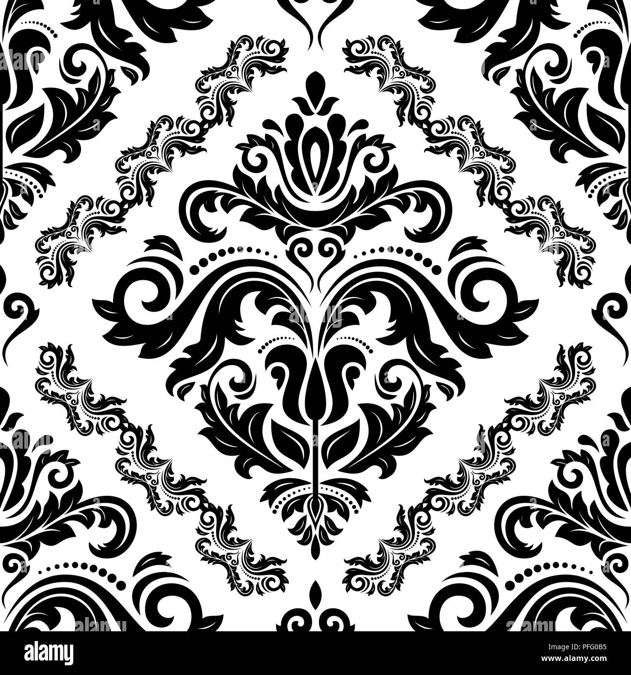 Classic Seamless Vector Black Pattern Stock Vector Image & Art - Alamy