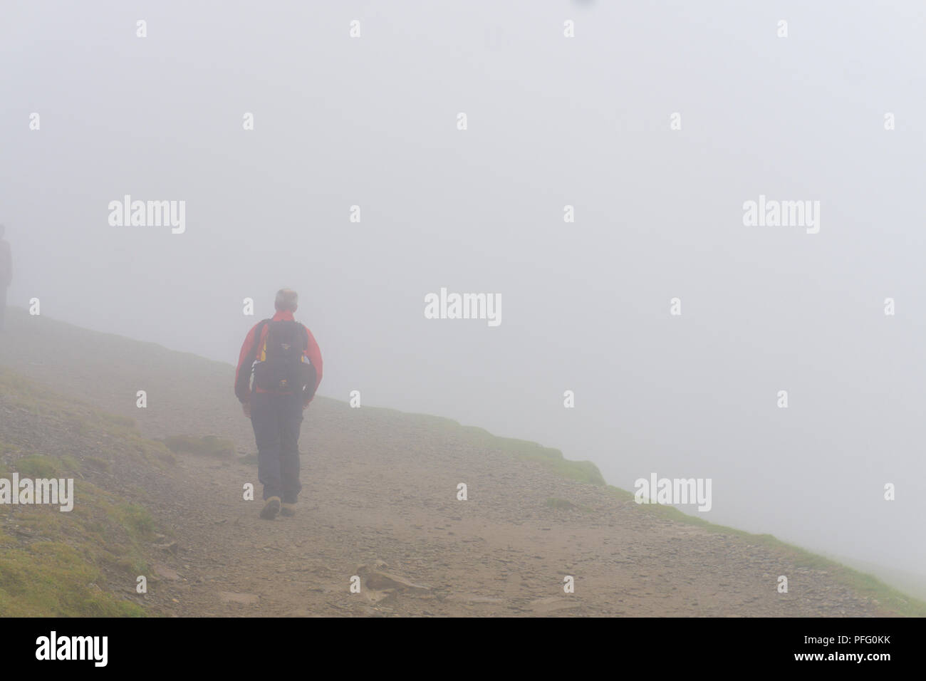 SNOWDONIA, WALES: AUGUST 14th 2018: Walkers make their way up to the ...