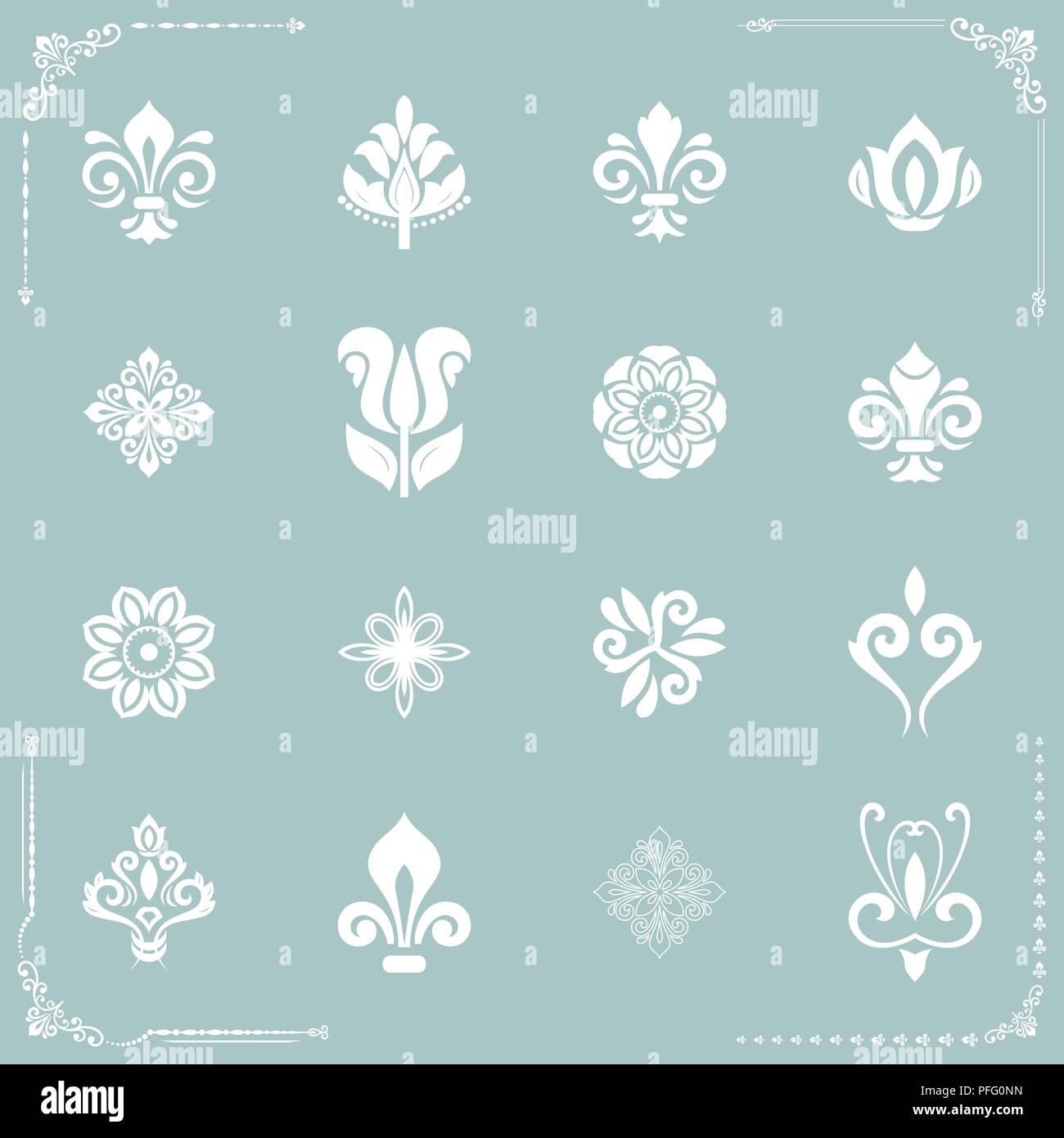 Vintage Set of Vector White Elements Stock Vector Image & Art - Alamy
