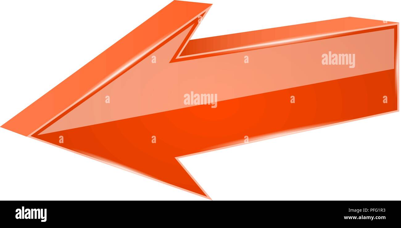 Orange arrow. 3d previous sign Stock Vector Image & Art - Alamy