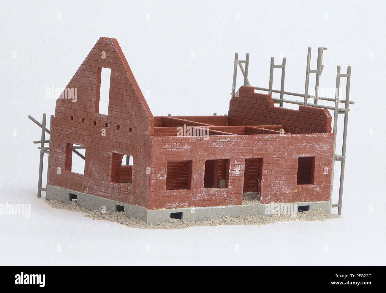Model of a half built house and scaffolding Stock Photo - Alamy
