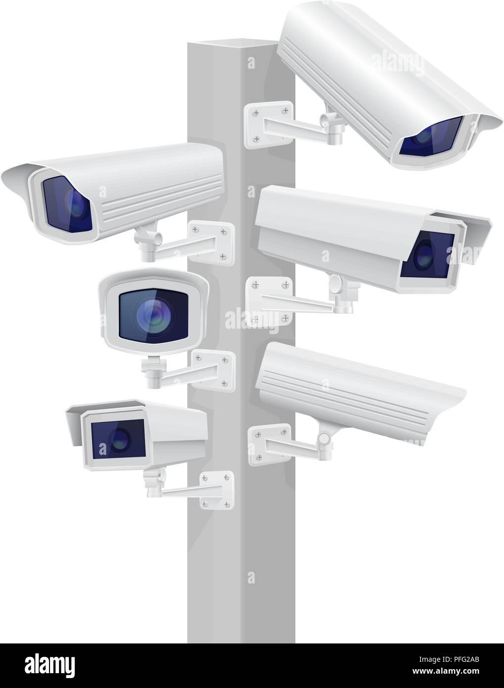 Security cctv cameras set. Traffic supervision Stock Vector Image & Art ...