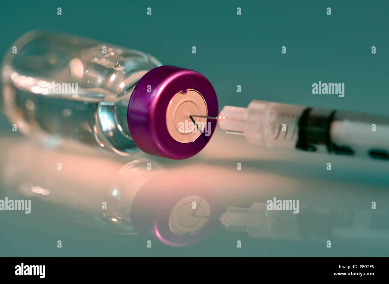 Tuberculin Syringe and Sterile Vial Filled with Medication Solution. An ...