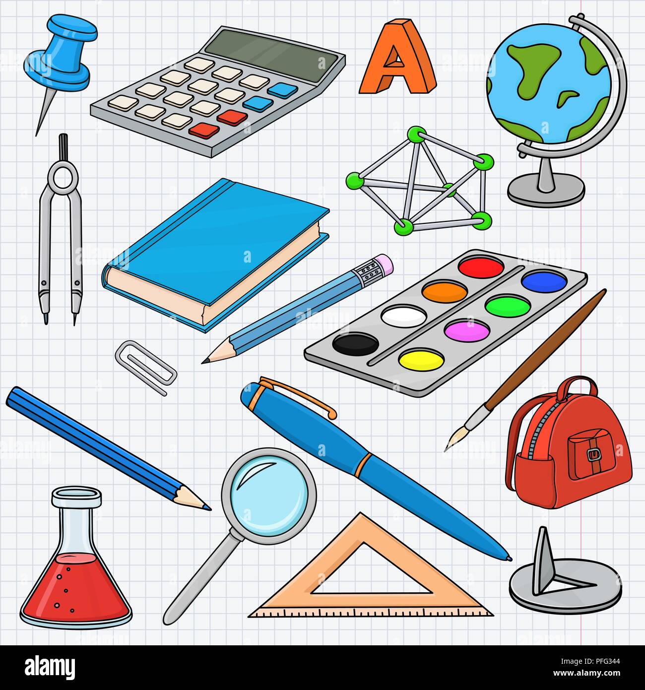 Pen paper stationery on Stock Vector Images - Alamy