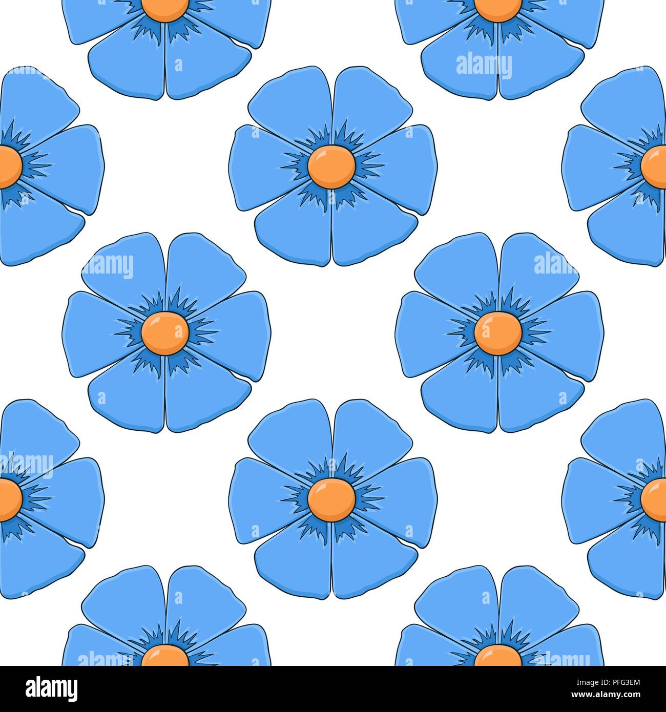 Blue white flowers in Stock Vector Images - Alamy