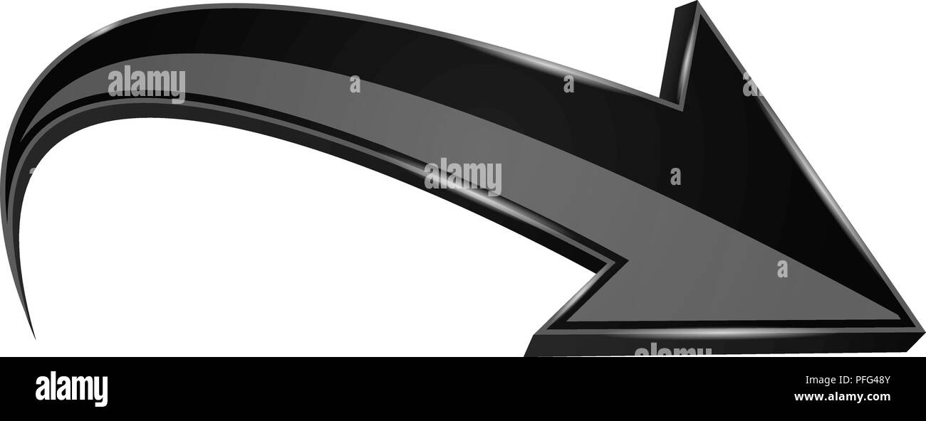 Black down arrow. 3d sign Stock Vector Image & Art - Alamy