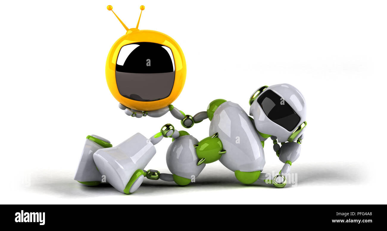 Green robot - 3D Illustration Stock Photo - Alamy