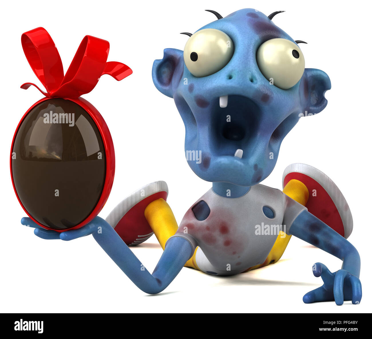 Fun zombie - 3D Illustration Stock Photo - Alamy