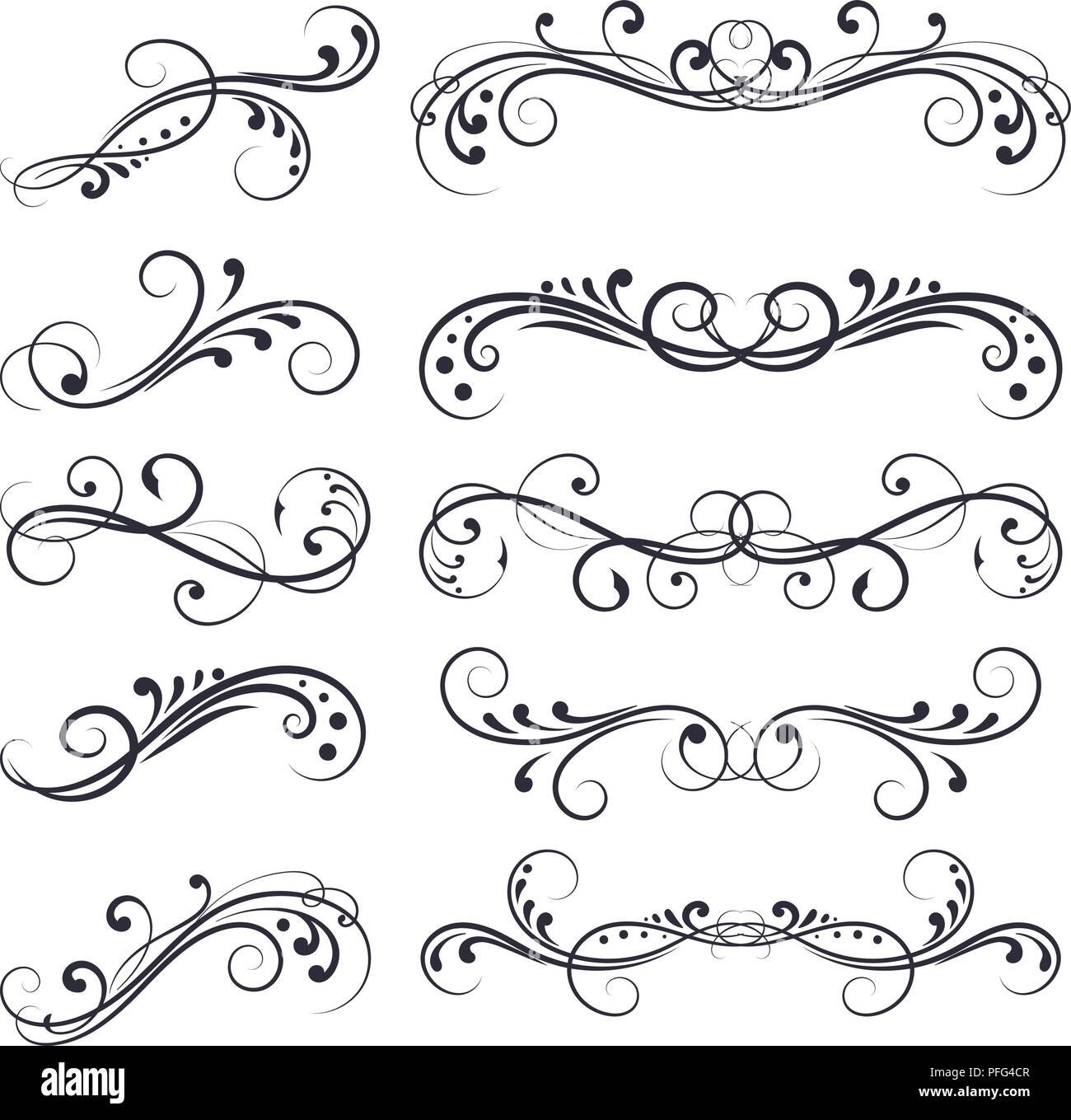 Floral divider. Black filigree decorations Stock Vector Image & Art - Alamy