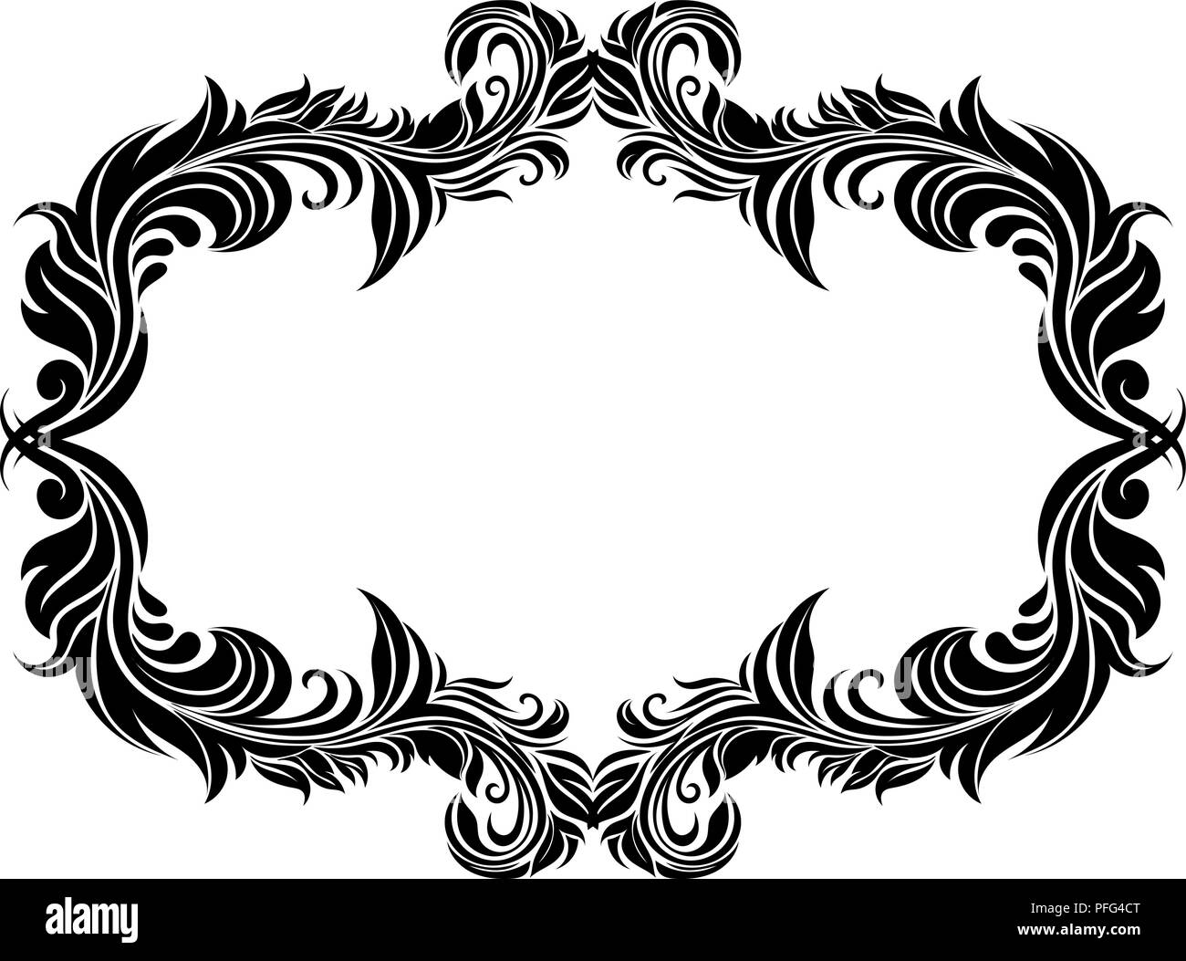 Filigree floral frame. Ornamental decoration in vintage style Stock ...