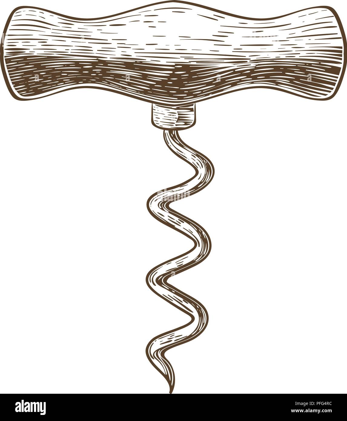 Corkscrew. Vintage style. Hand drawn sketch Stock Vector Image & Art ...