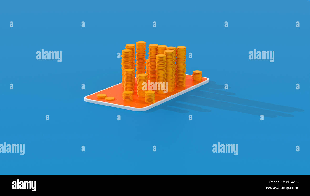 Money or bitcoin - 3D Illustration Stock Photo - Alamy