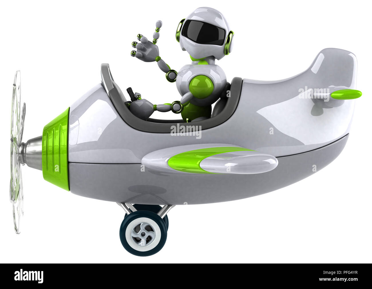 Green robot - 3D Illustration Stock Photo - Alamy
