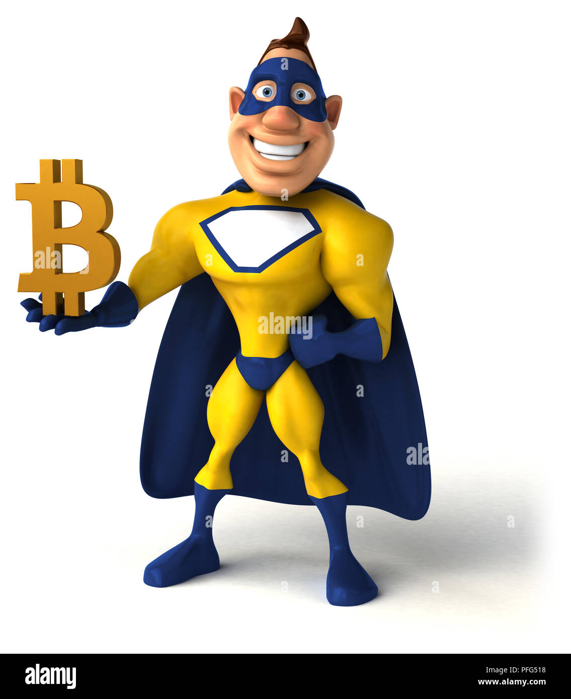 Fun superhero - 3D Illustration Stock Photo - Alamy