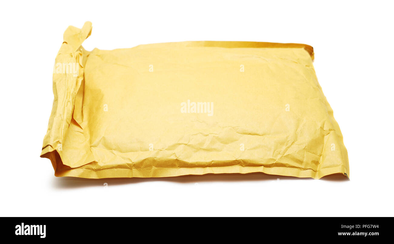 mail package isolated on white Stock Photo - Alamy
