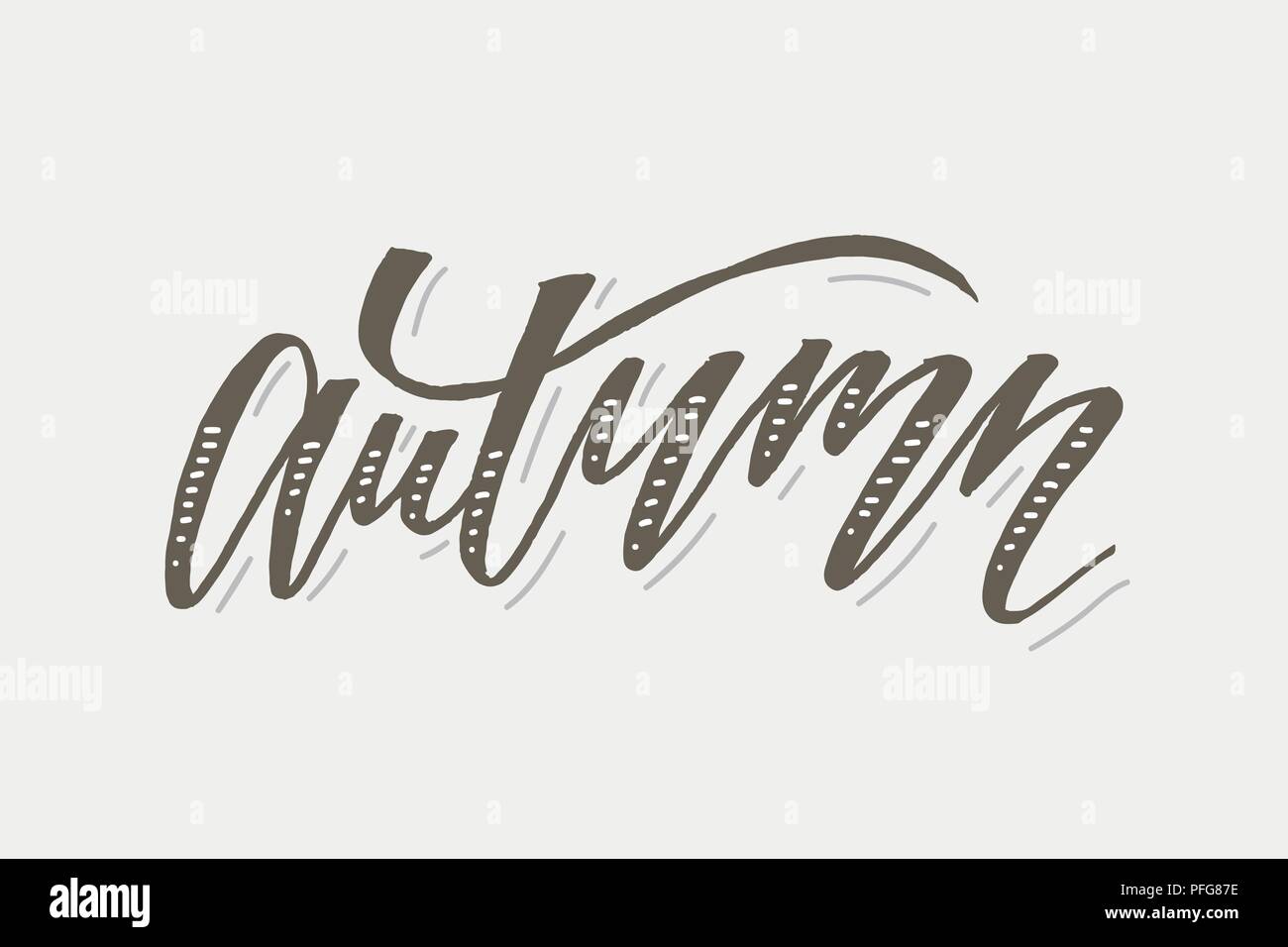 Autumn lettering Calligraphy Brush Text Holiday Vector Sticker ...