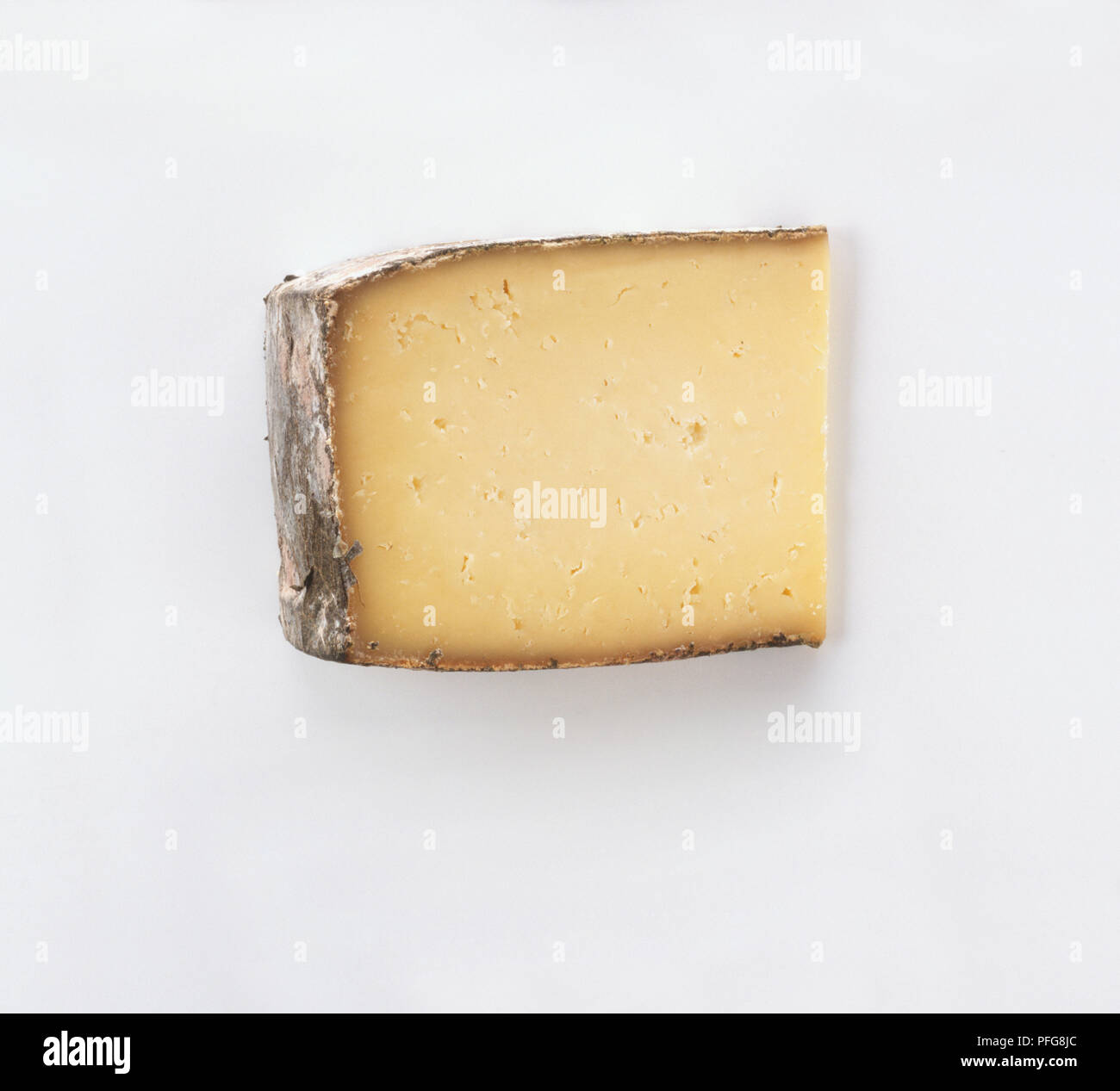 A piece of Cornish Yarg cheese Stock Photo - Alamy