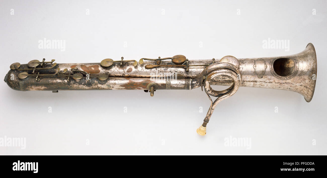 Ophicleide, brass instrument with finger-operated keys, side view Stock ...