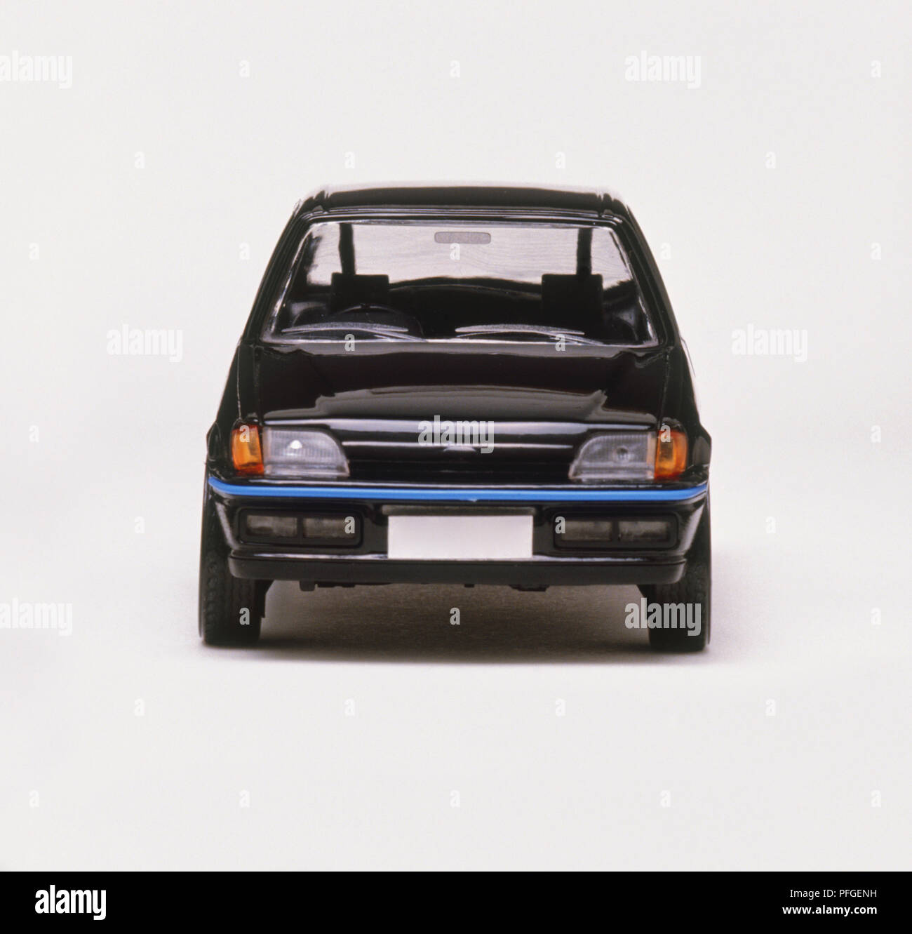 Black toy car, front view Stock Photo - Alamy