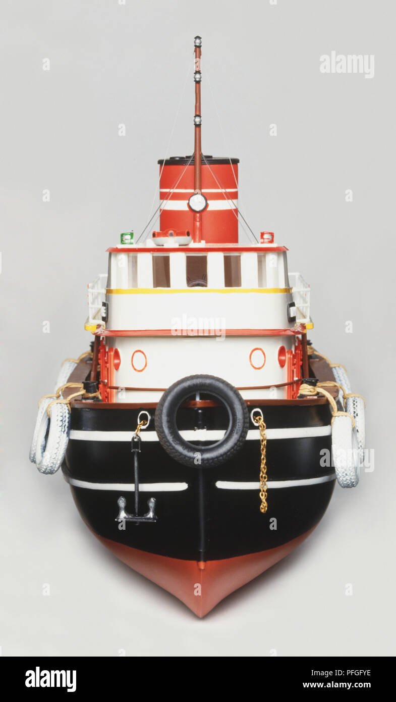 Model of a tugboat, front view Stock Photo - Alamy
