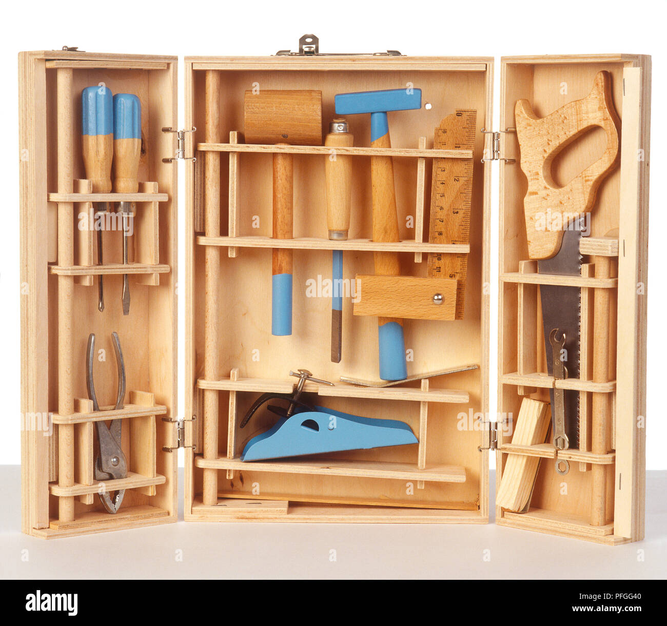 Various woodwork tools in cabinet Stock Photo - Alamy