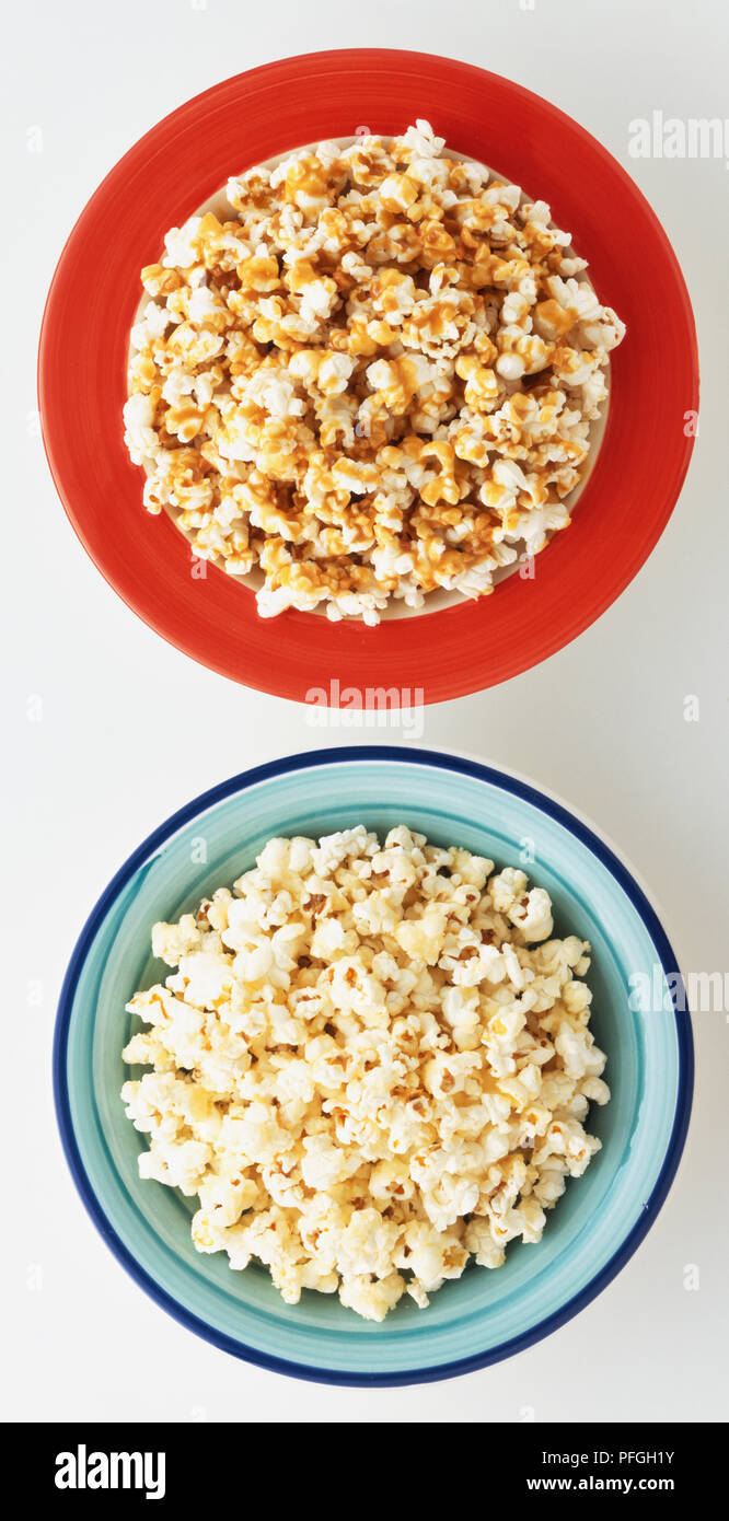 Maple peanut pops and cheesy pops, served on two separate plates, view ...