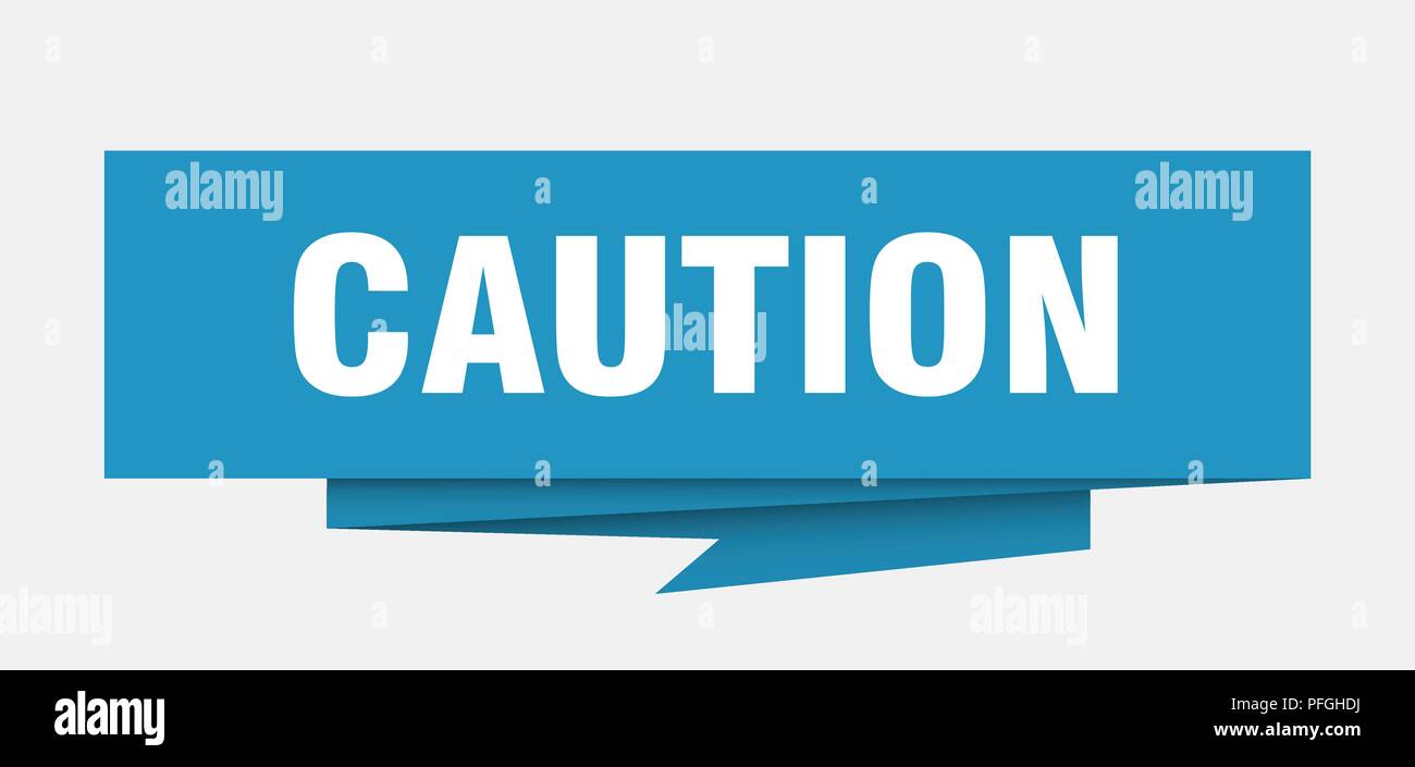 caution sign. caution paper origami speech bubble. caution tag. caution ...