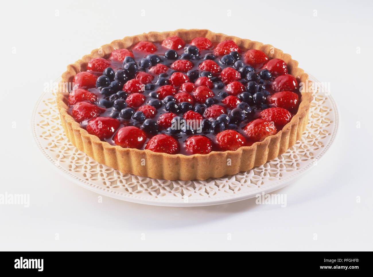 French Flan with Red Berries Stock Photo - Alamy