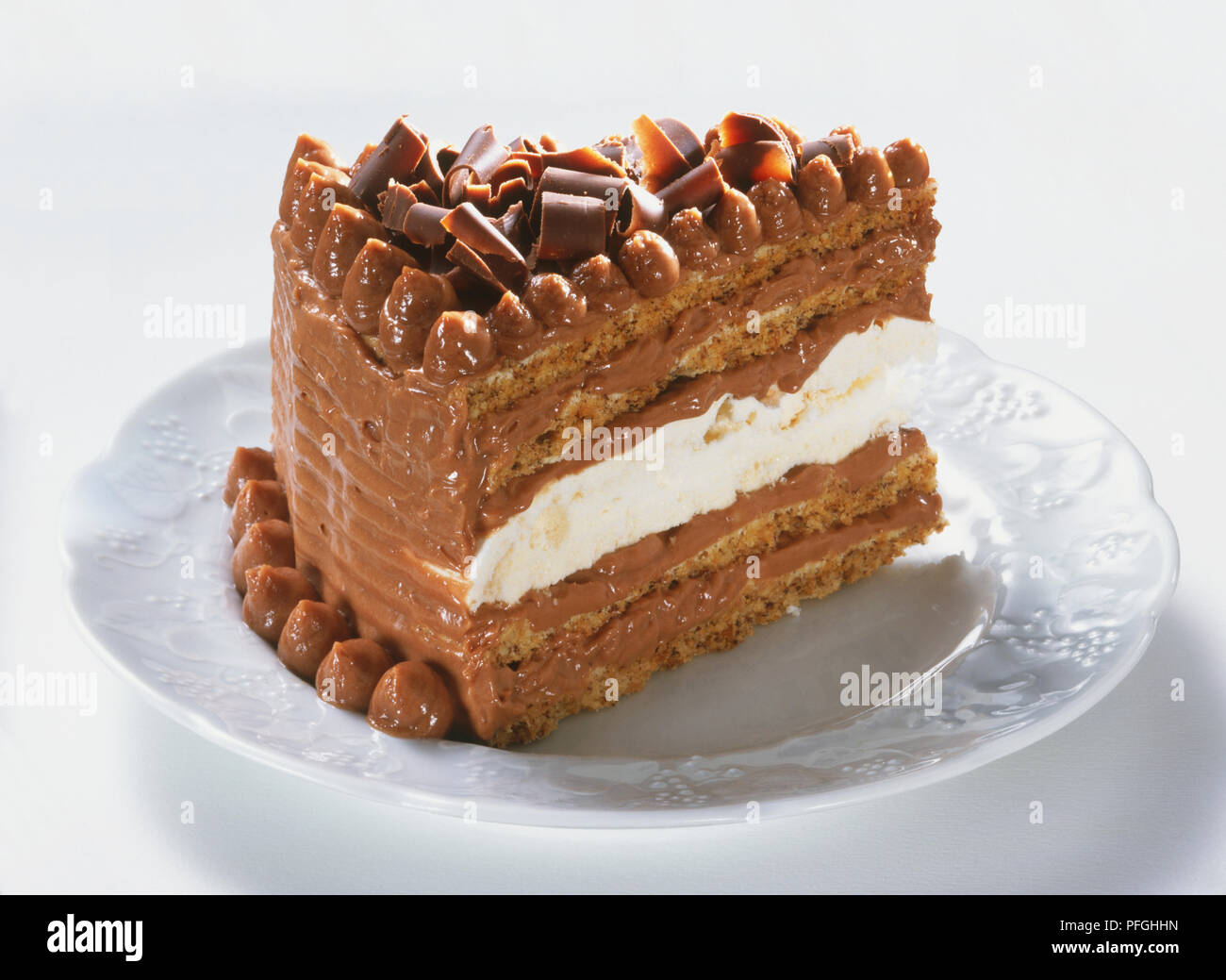 Slice of Hazelnut Macaroon Cake Stock Photo - Alamy