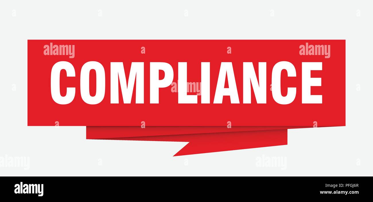 compliance sign. compliance paper origami speech bubble. compliance tag ...