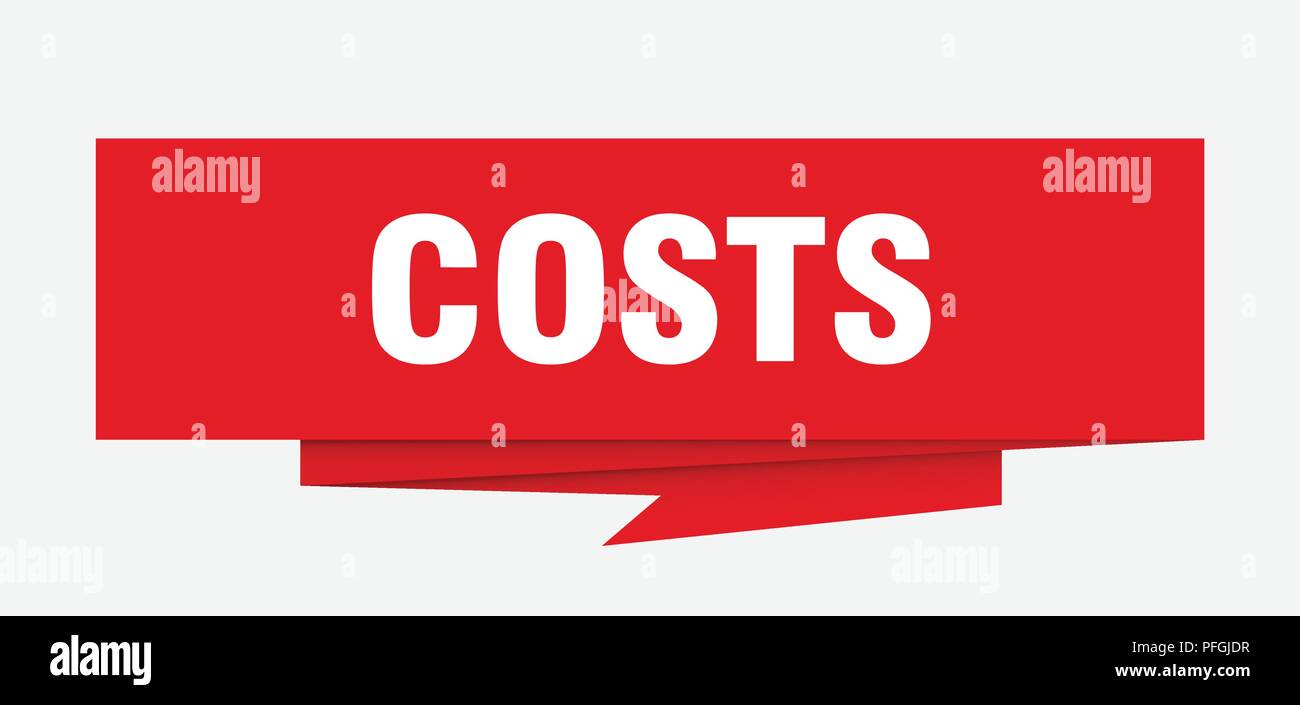 costs sign. costs paper origami speech bubble. costs tag. costs banner ...