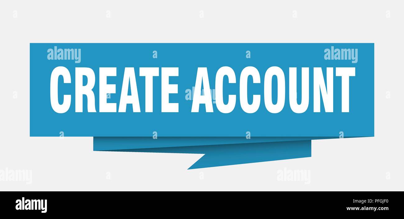 create account sign. create account paper origami speech bubble. create ...