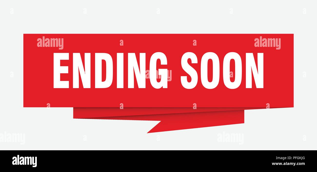 ending soon sign. ending soon paper origami speech bubble. ending soon ...
