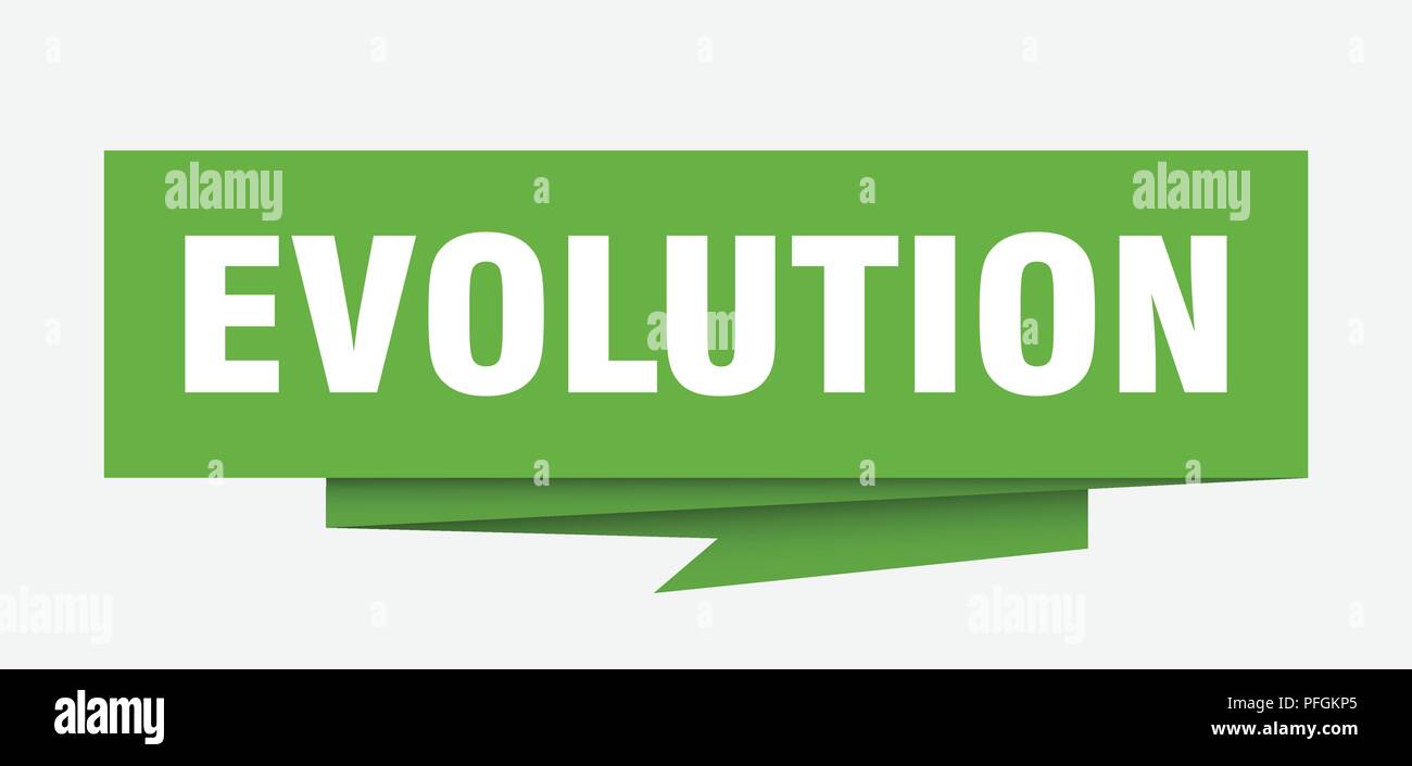 evolution sign. evolution paper origami speech bubble. evolution tag ...