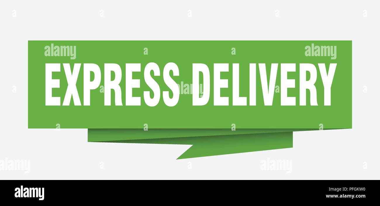express delivery sign. express delivery paper origami speech bubble ...