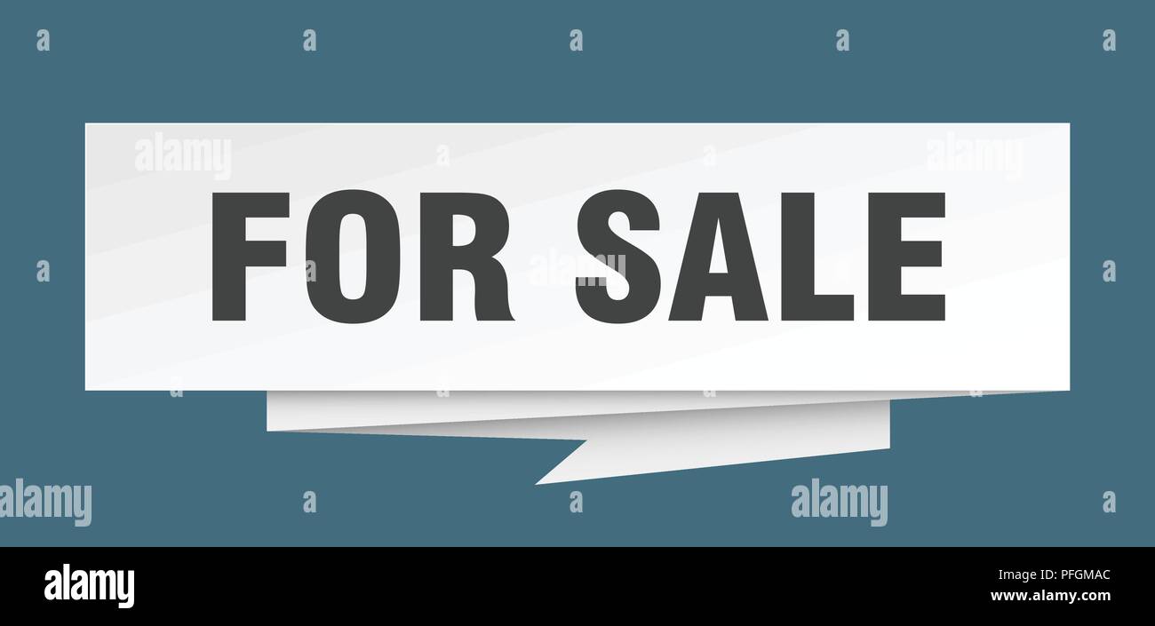 for sale sign. for sale paper origami speech bubble. for sale tag. for ...