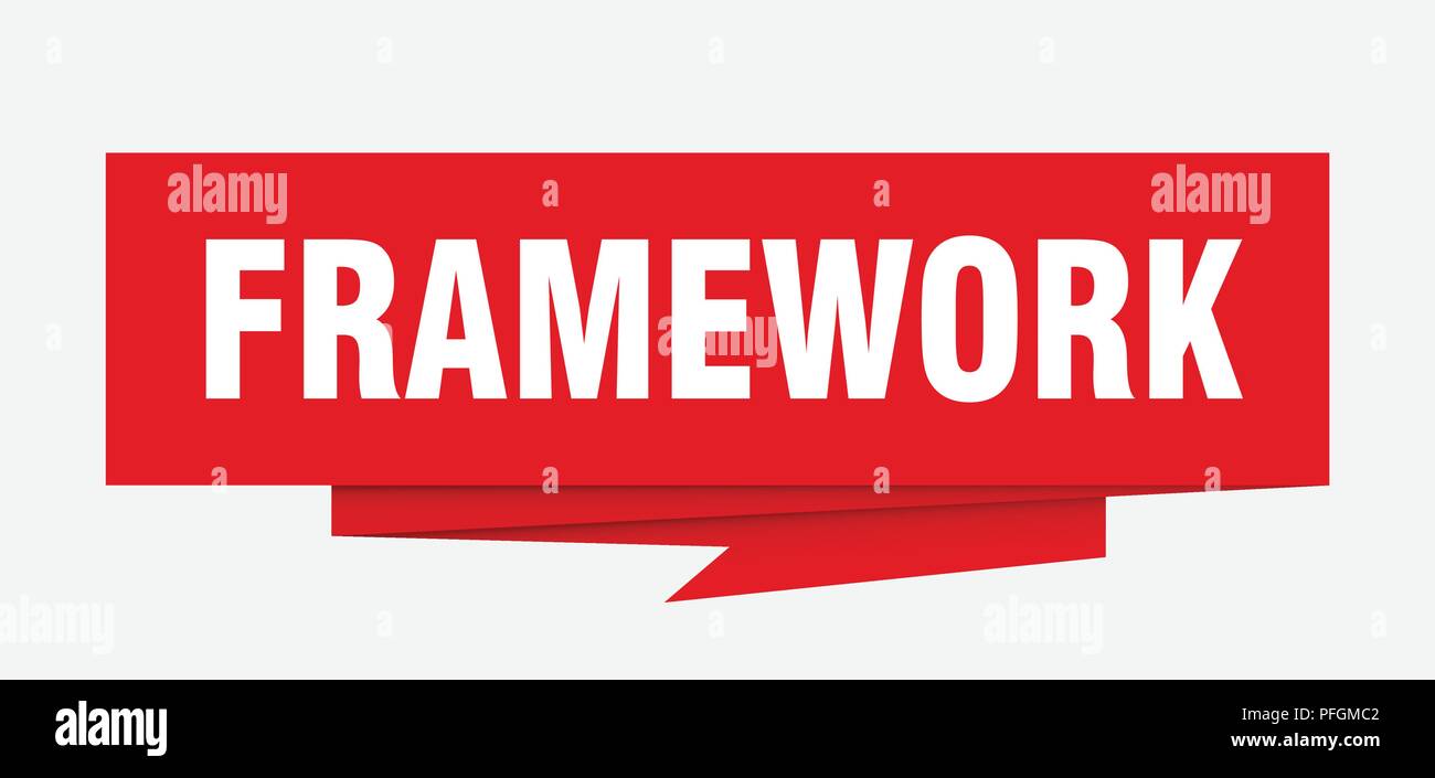 framework sign. framework paper origami speech bubble. framework tag ...