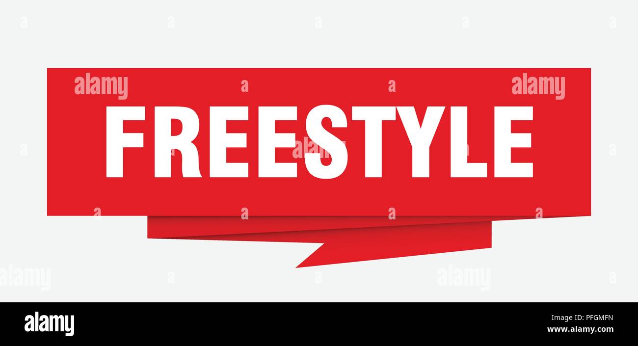 freestyle sign. freestyle paper origami speech bubble. freestyle tag ...