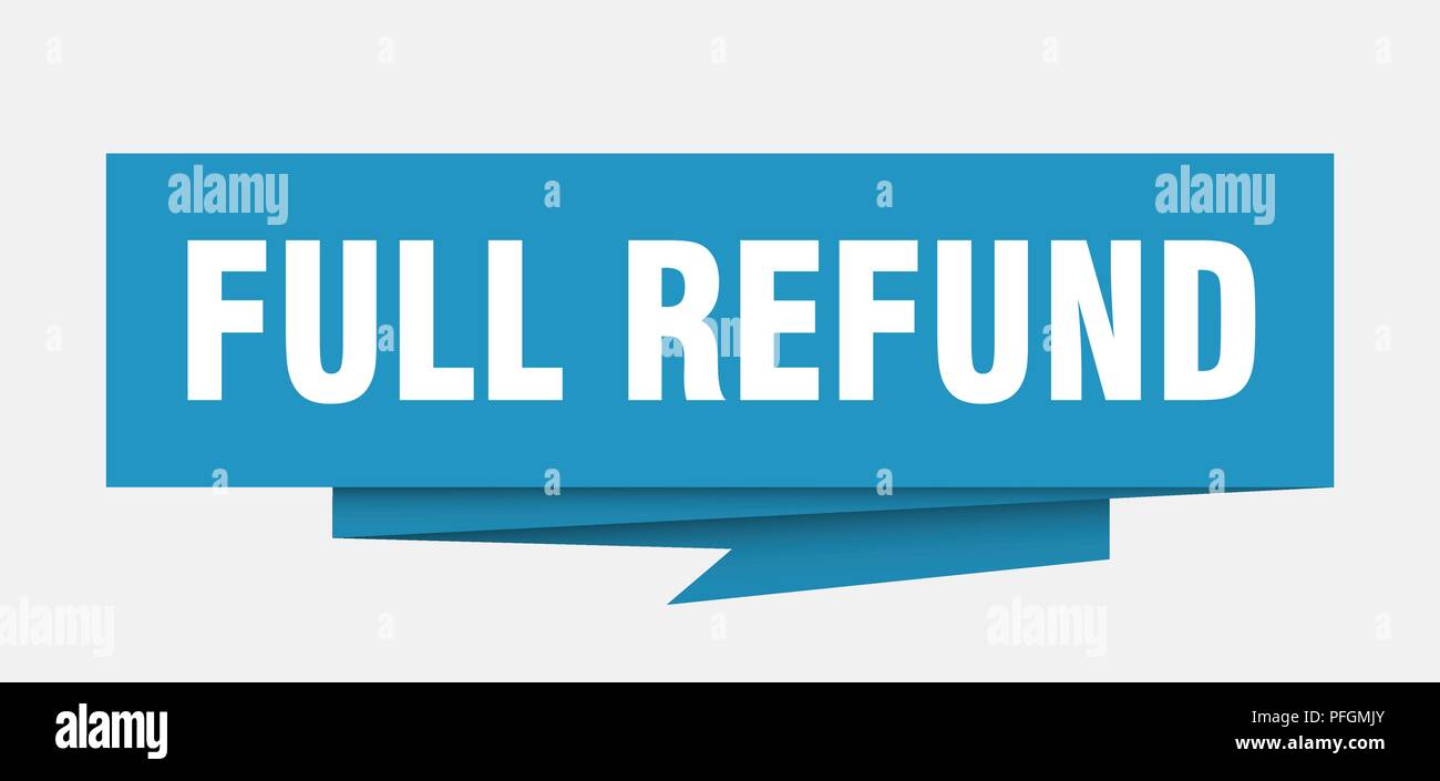 full refund sign. full refund paper origami speech bubble. full refund ...