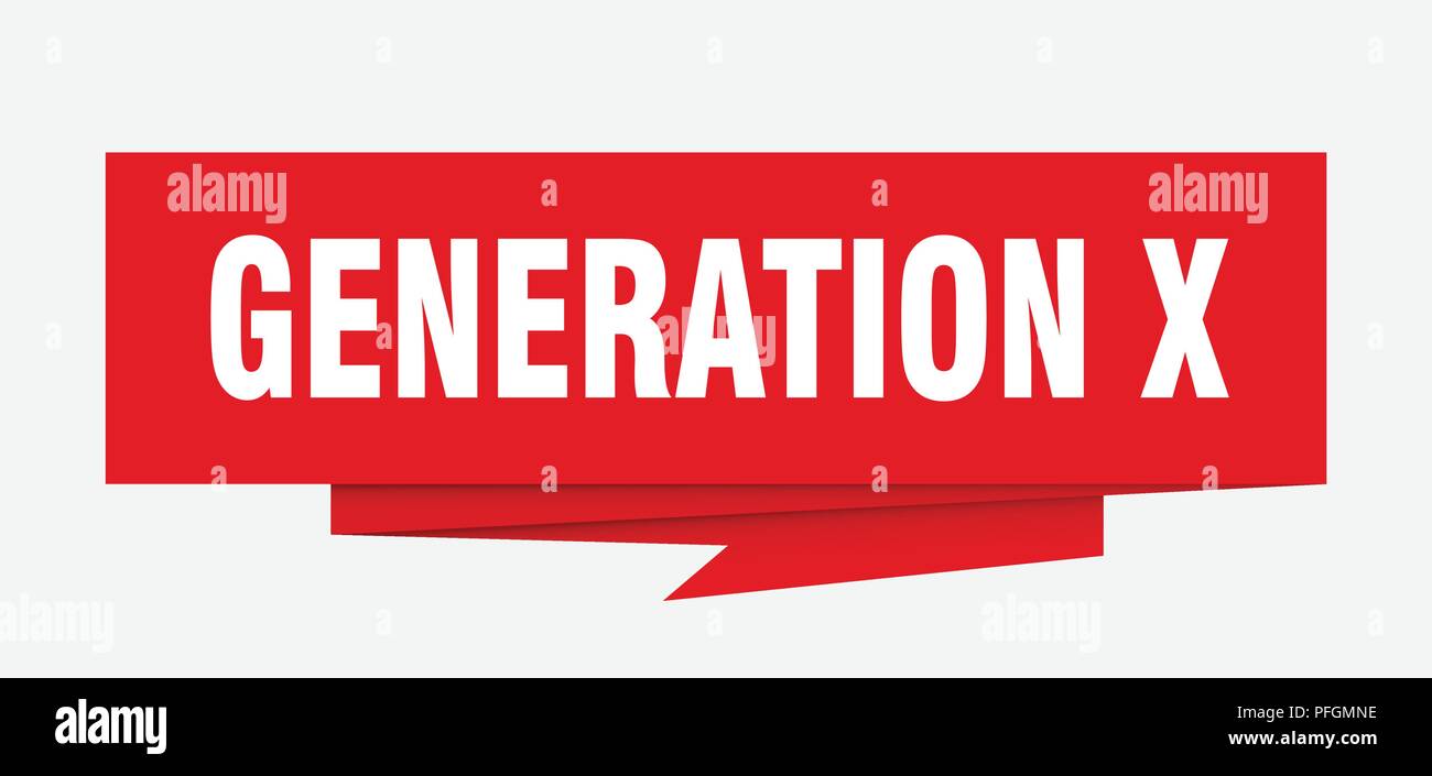 generation x sign. generation x paper origami speech bubble. generation ...