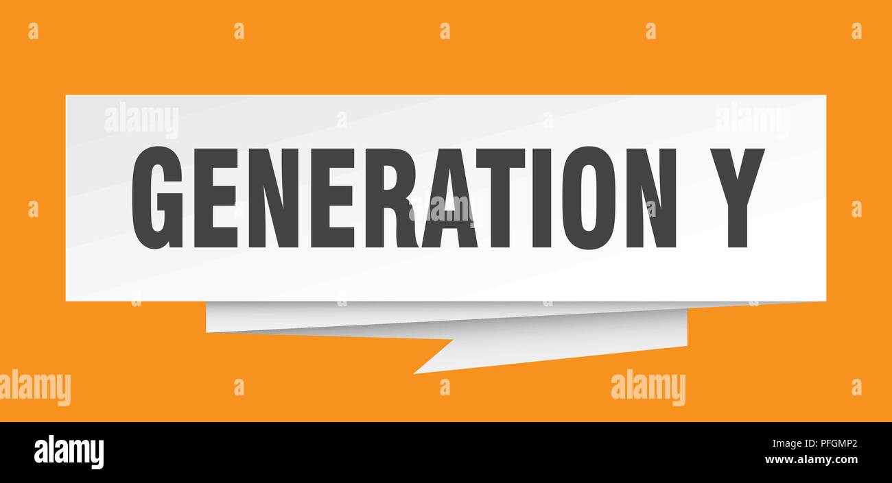 generation y sign. generation y paper origami speech bubble. generation ...