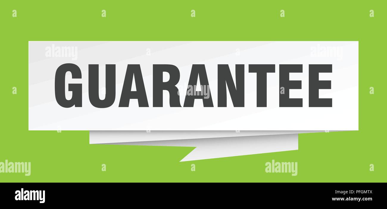 guarantee sign. guarantee paper origami speech bubble. guarantee tag ...